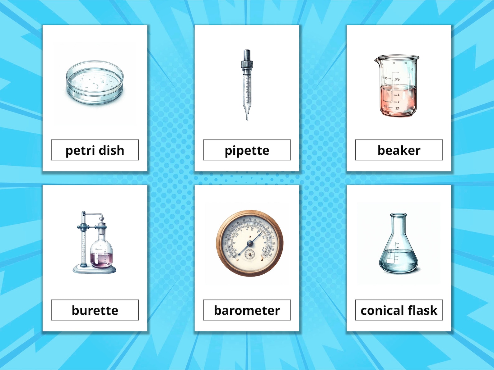 24 Laboratory Equipment Flash Cards Printable for Kids (montessori ...