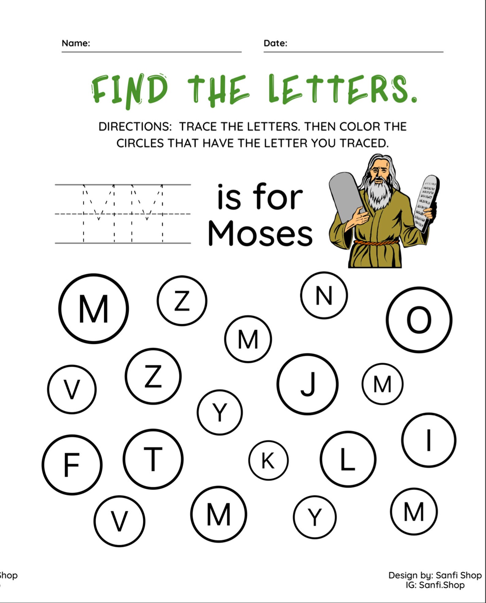 Biblical ABC Worksheets| Preschool Worksheets| Preschool Printable ...