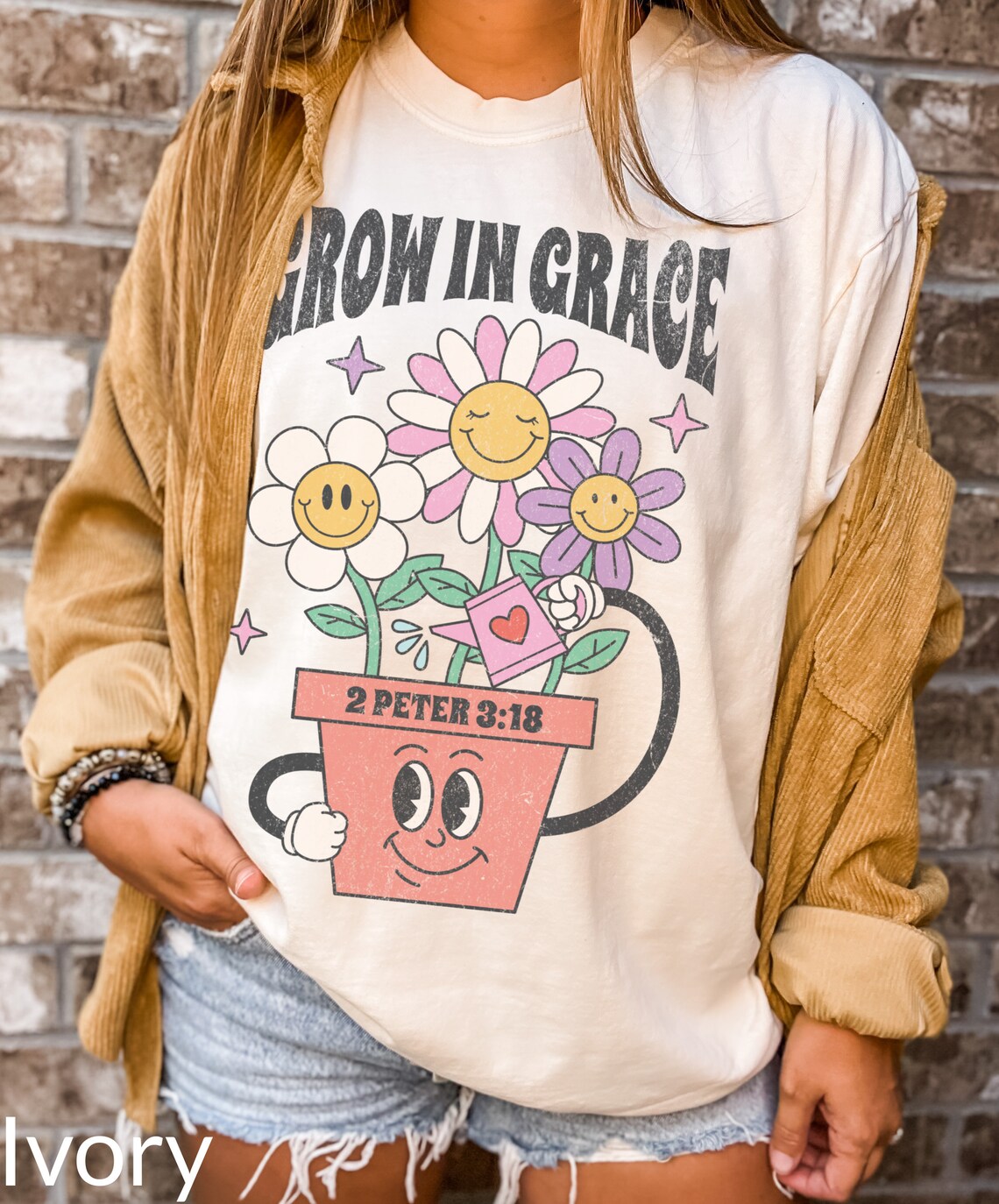 Christian Graphic Tees Christian Shirts Grow in Grace Shirt - Etsy