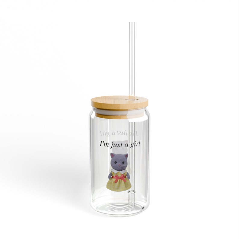 Cute Kitten Cat Memes Cat Glass Cup Sipper Glass Libbey Glass Coquette ...