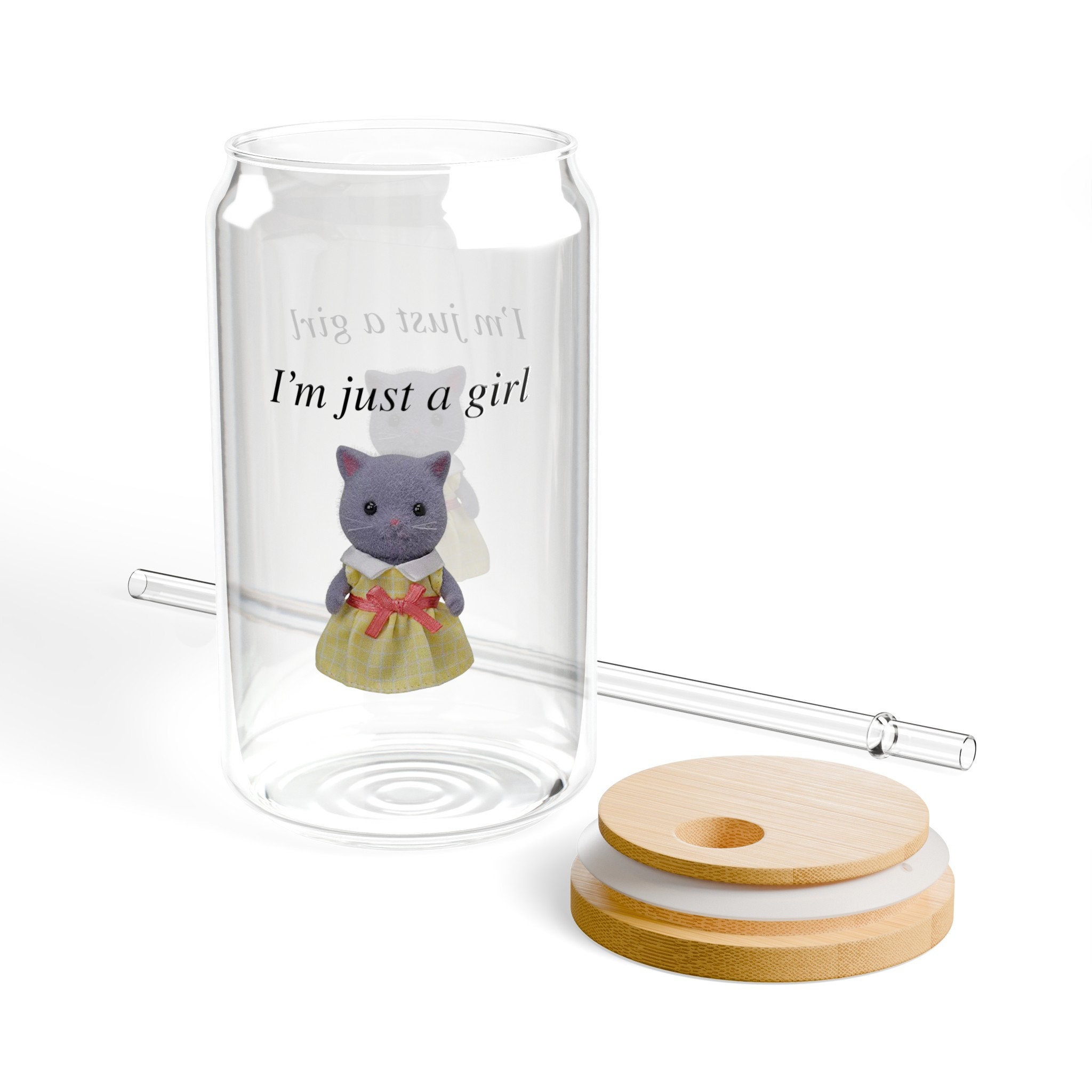 Cute Kitten Cat Memes Cat Glass Cup Sipper Glass Libbey Glass Coquette ...