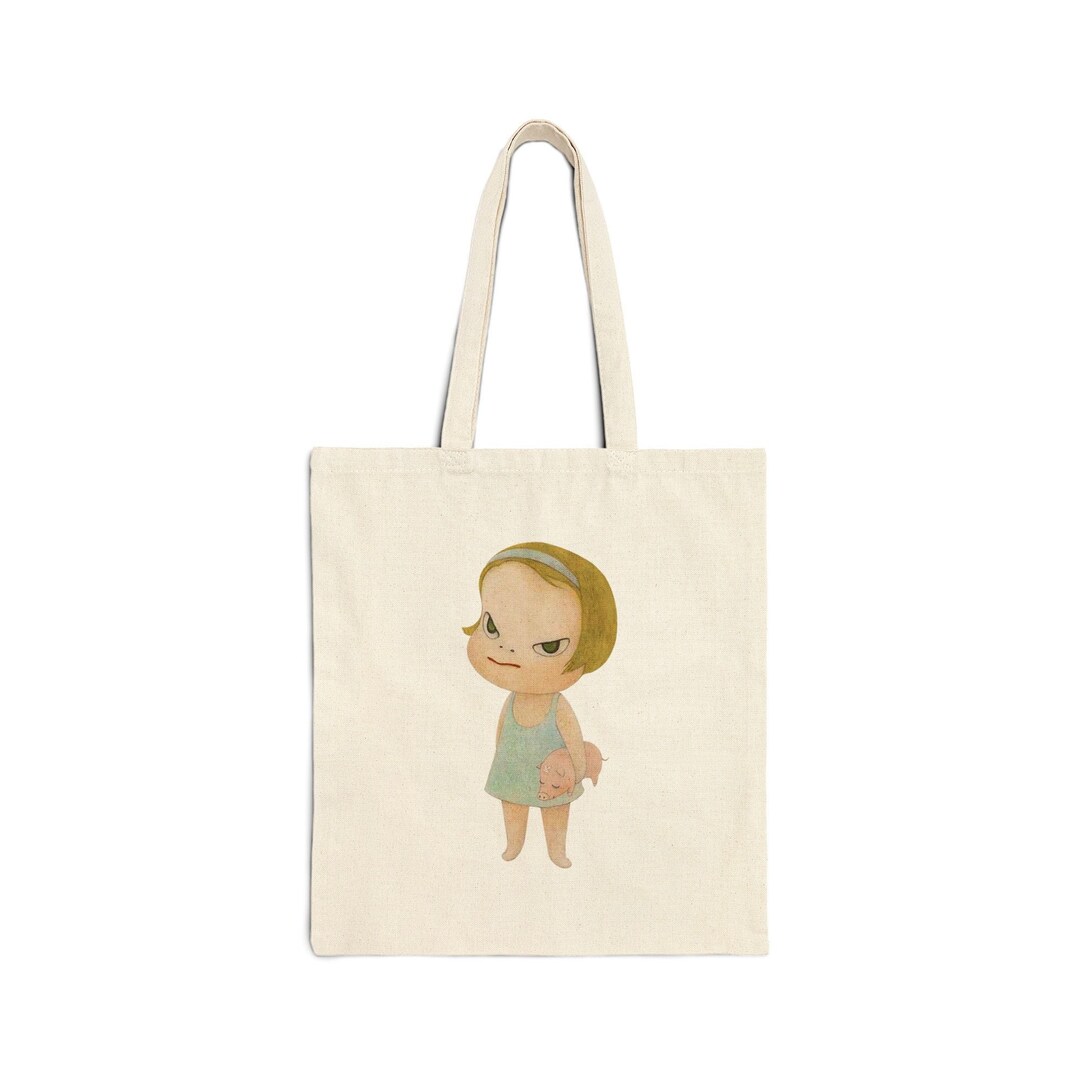 Yoshitomo Nara Tote Bag Emo Piggy Girl Canvas Tote Yoshitomo Nara Big ...
