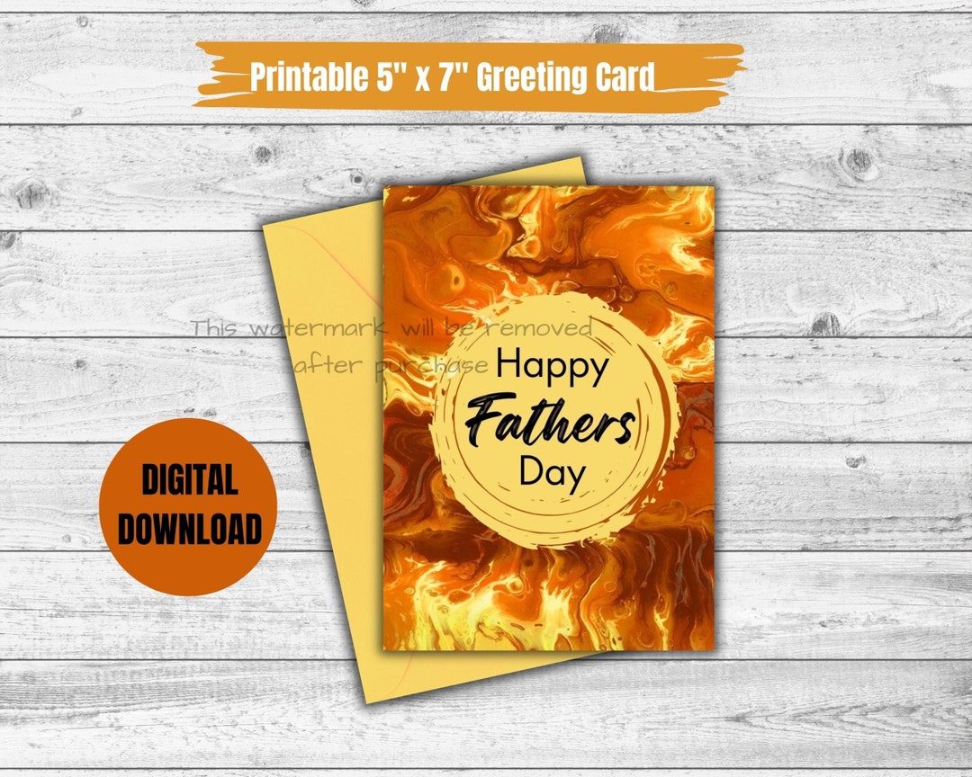 Fathers Day Printable Greeting Card, Fathers Day Card, Father's Day ...