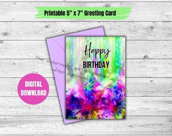 Happy Birthday Printable Card, Skull Card, Birthday Card, Happy ...