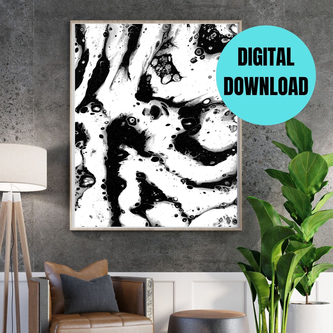 Zebra Spots, Digital Art, Printable Wall Art, Fluid Art, Abstract Art ...