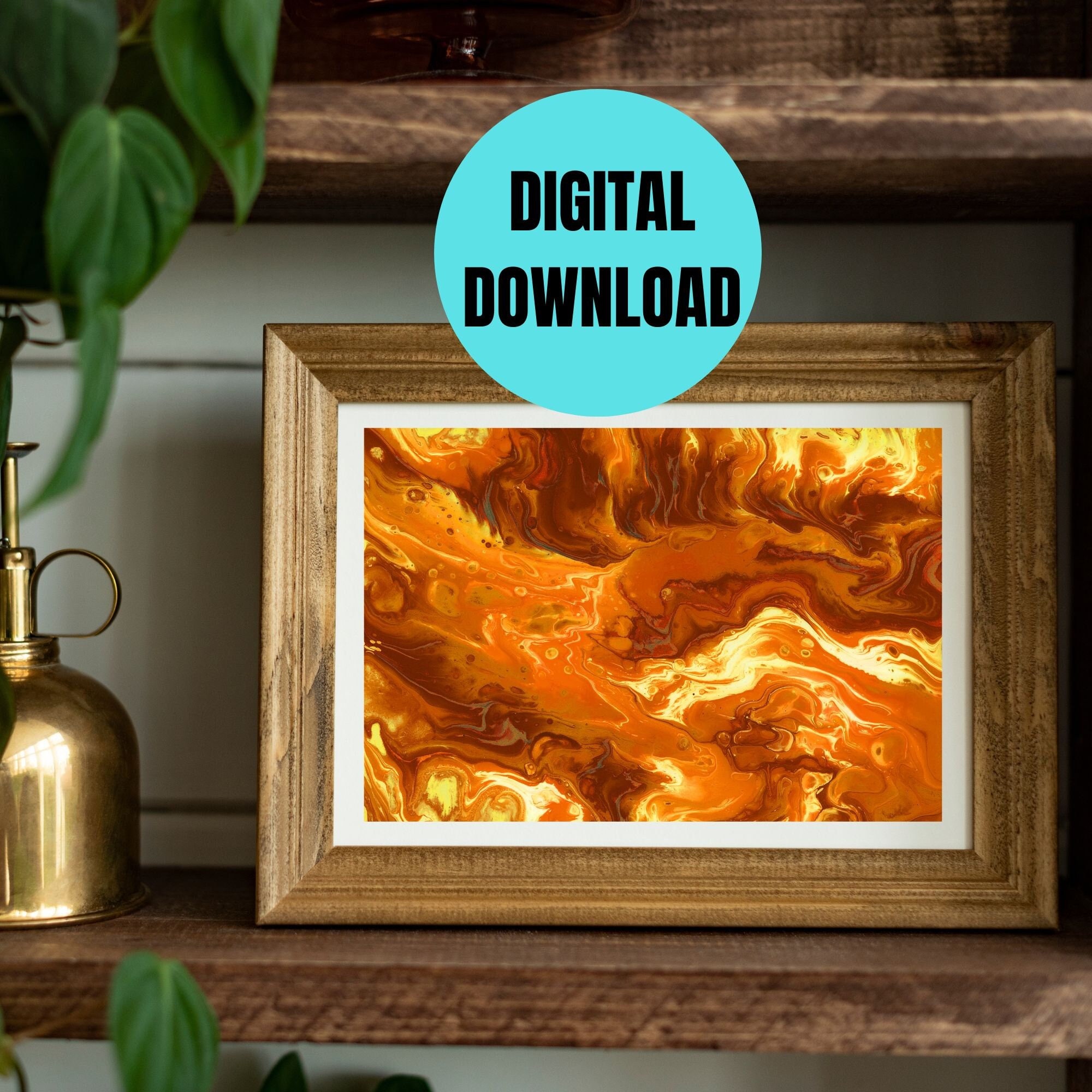 Magma, Digital Art, Printable Wall Art, Fluid Art, Abstract, Paint Pour ...