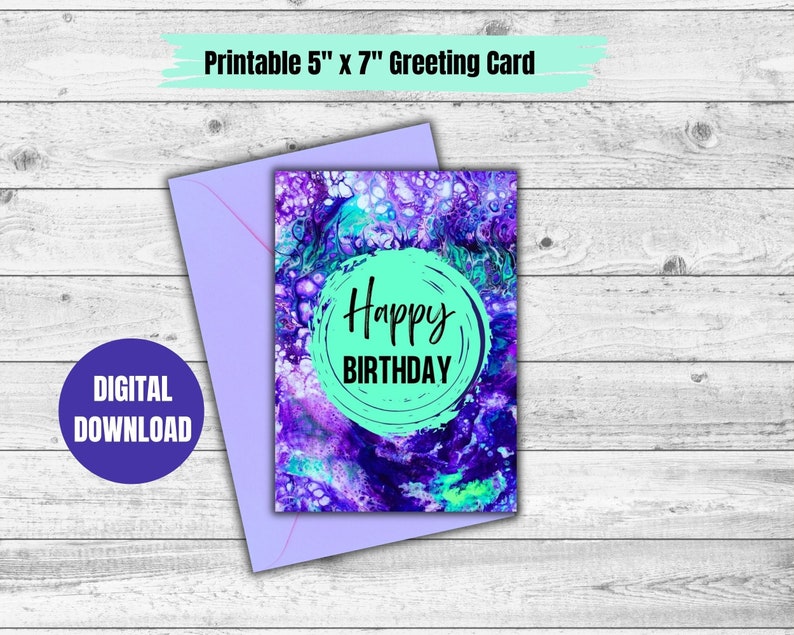 Happy Birthday Printable Greeting Card Birthday Card Happy - Etsy
