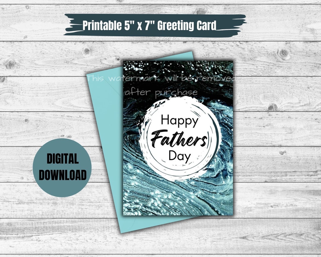Fathers Day Printable Greeting Card, Fathers Day Card, Father's Day ...
