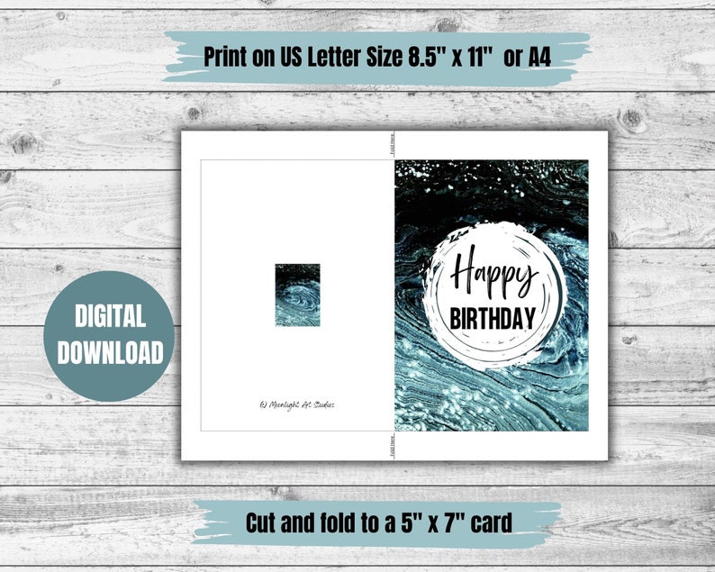 Happy Birthday Printable Greeting Card Birthday Card Happy - Etsy