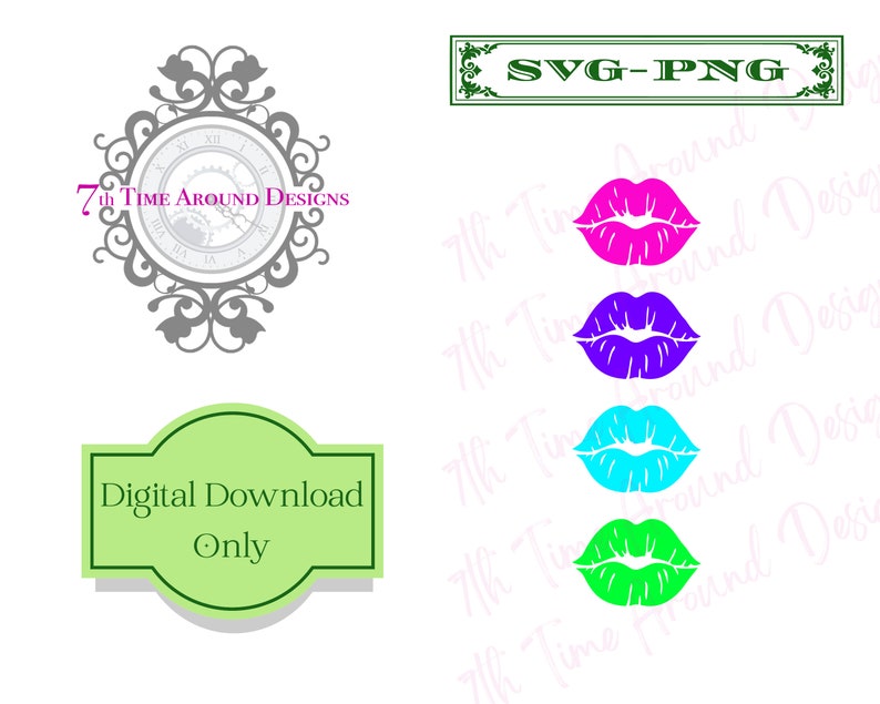 Colorful Kisses Svg Png - Etsy