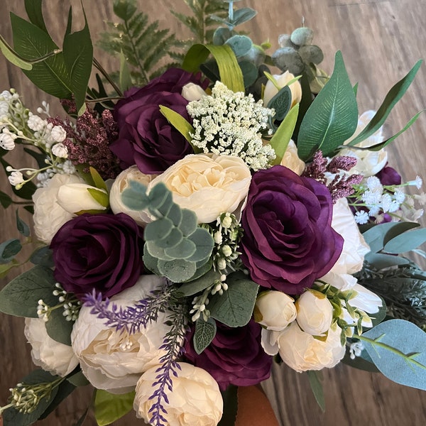 Plum Wedding Bouquet - Etsy