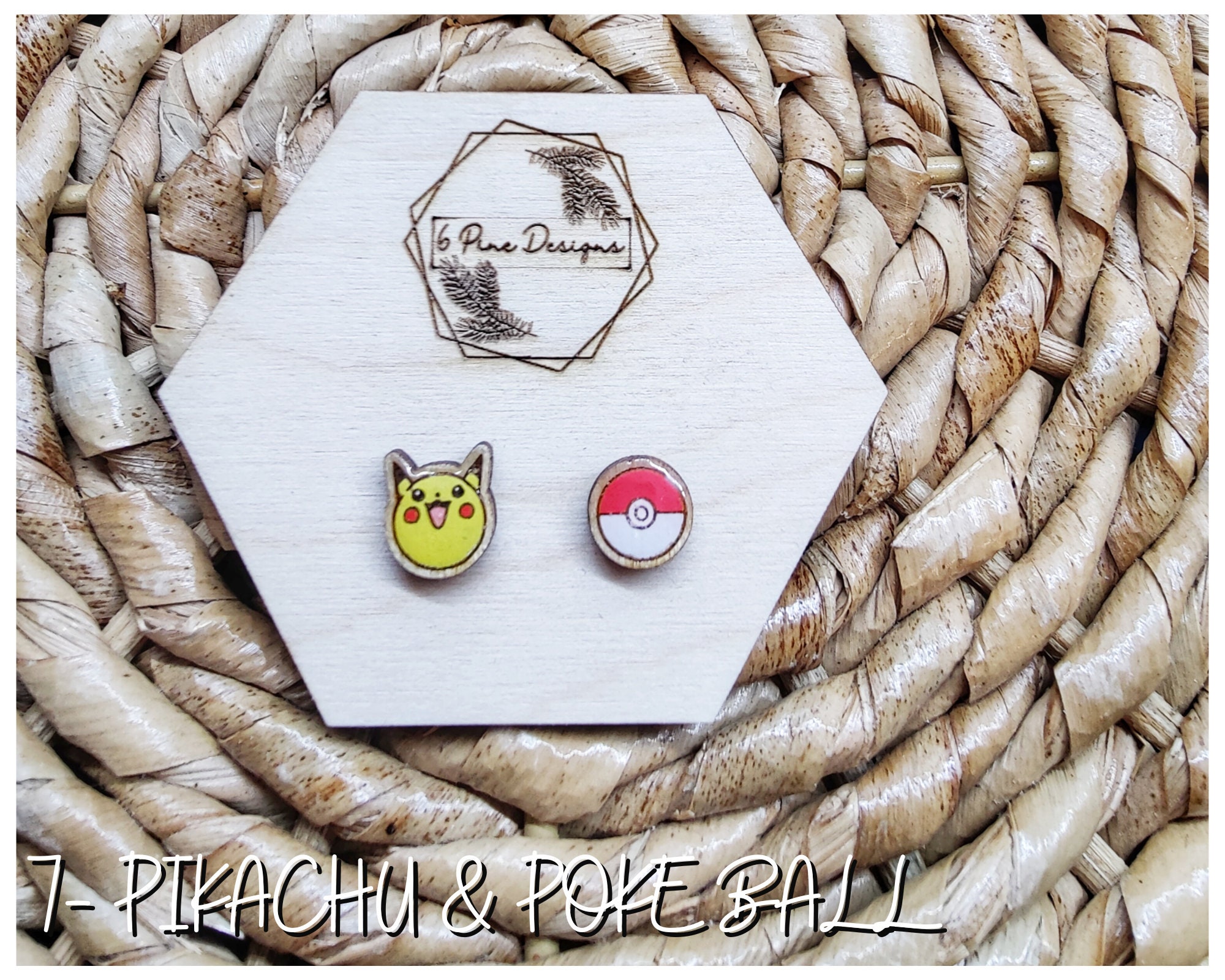 Laser Cut Stud Earrings Pikachu Bulbasaur Squirtle Charmander ...