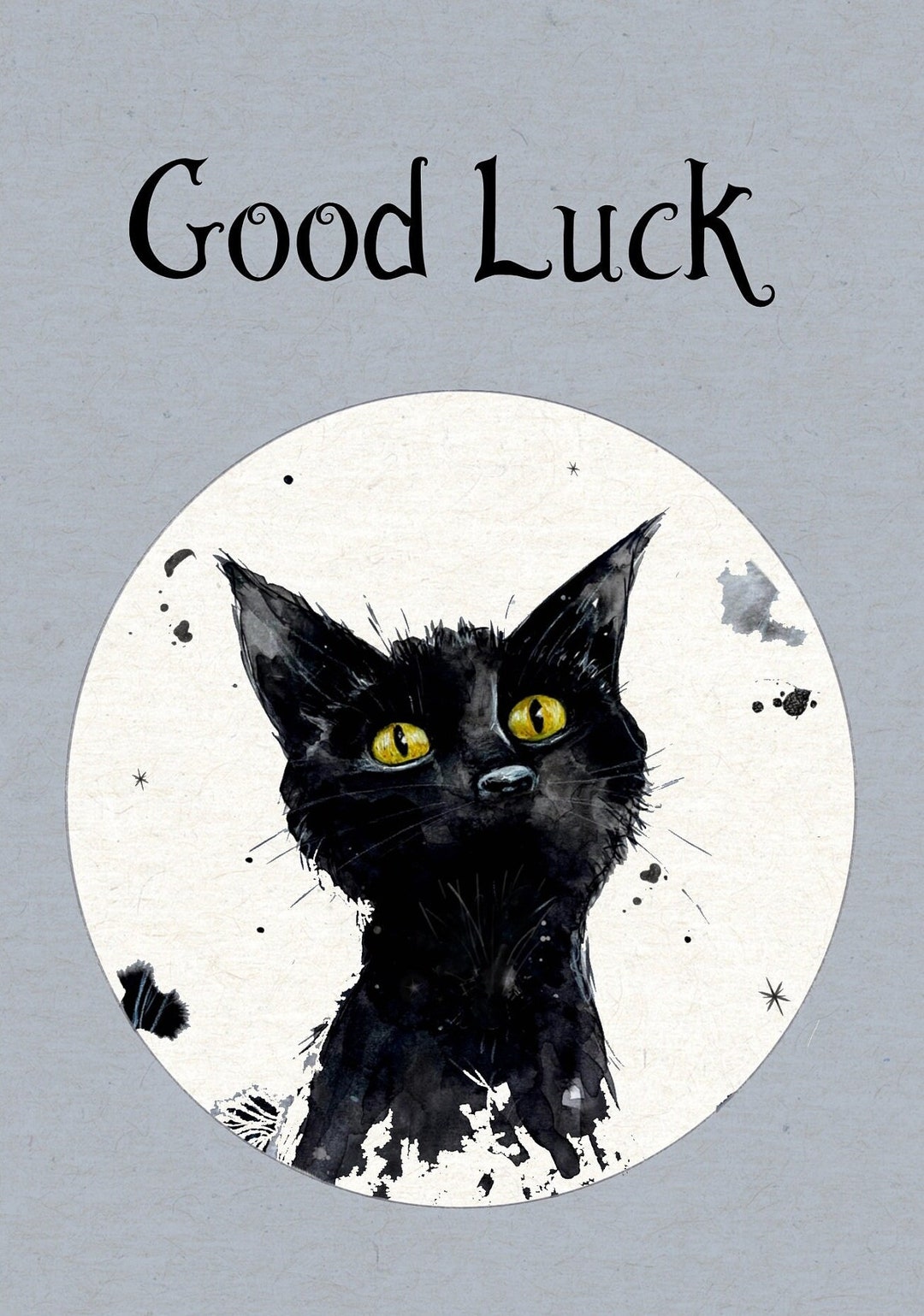 Good Luck Black Cat Card Halloween Themed Card Printable - Etsy