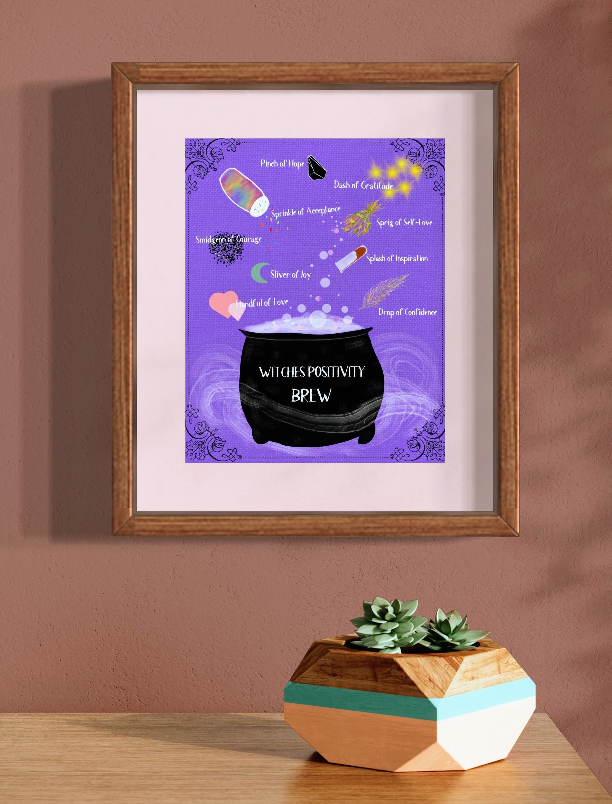 Witches Positivity Mental Health Poster Halloween Themed Psychology Art ...