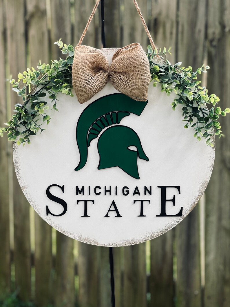 MSU Door Hanger College Football Michigan State Decor 3D Home Decor - Etsy