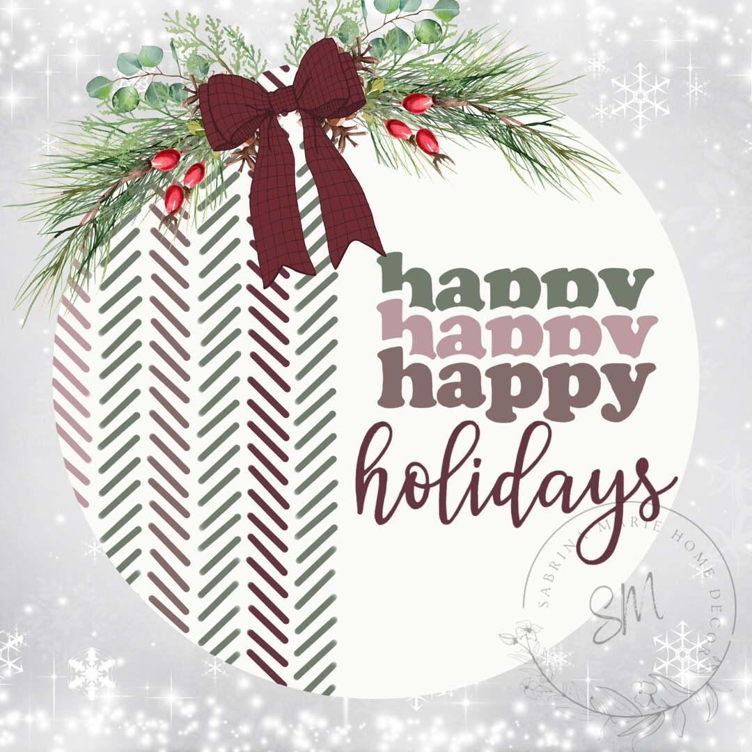 SVG/PNG Layered Happy Holidays Cricut Digital Download - Etsy