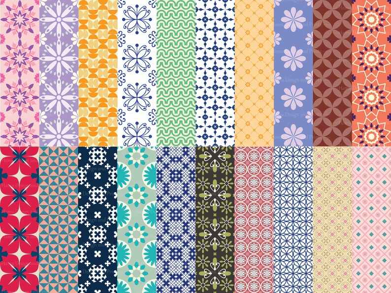 20 Editable Assorted Abstract Patterns Digital Download - Etsy