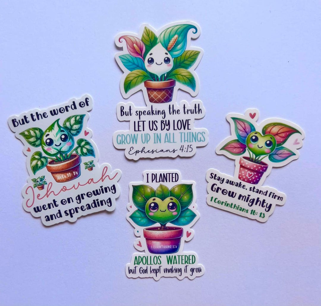 JW Plant Stickers: Glossy Vinyl Christian Scripture Stickers - Etsy