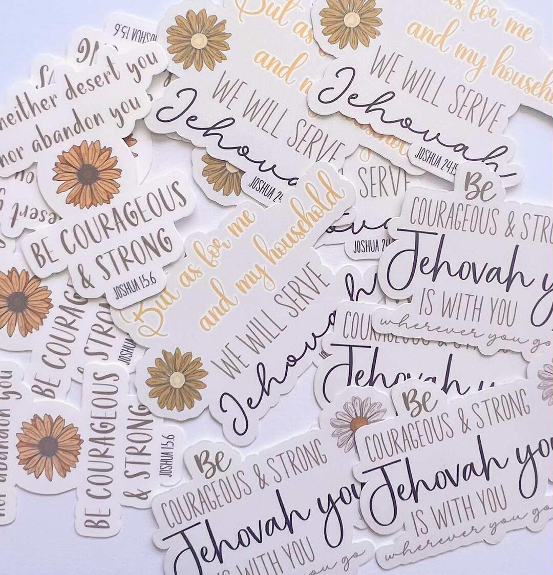 Joshua Scripture Stickers: Glossy Vinyl JW Gifts - Etsy