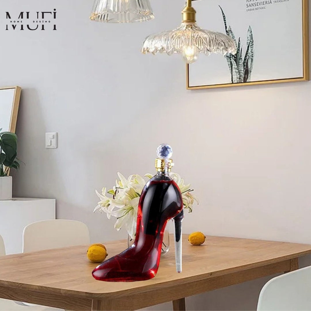 High Heel Shoe Shaped Glass Red Wine Decanter Lead-free Wine - Etsy