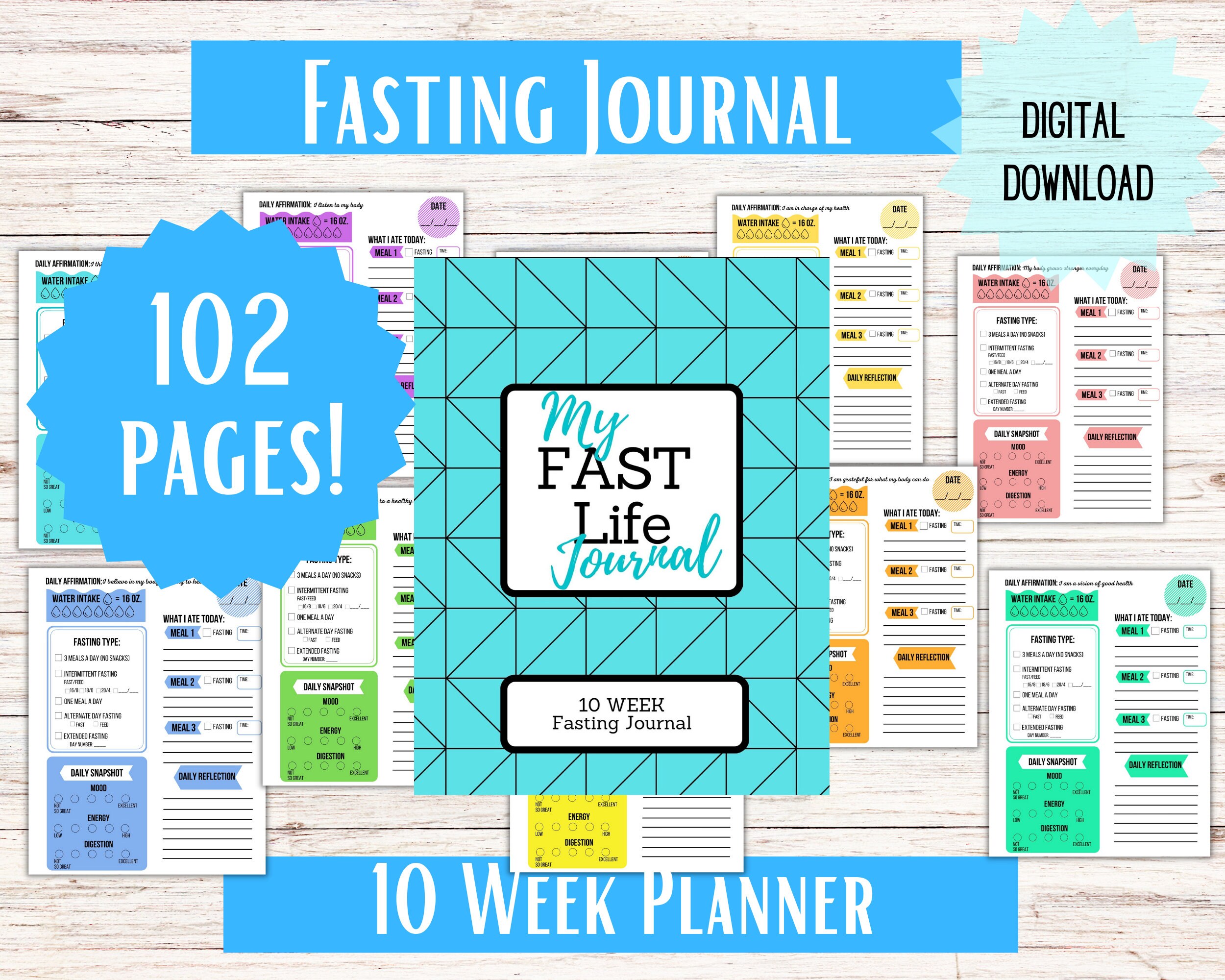 Fasting Journal and Weight Loss Tracker, Fasting, Weight Loss Journal ...
