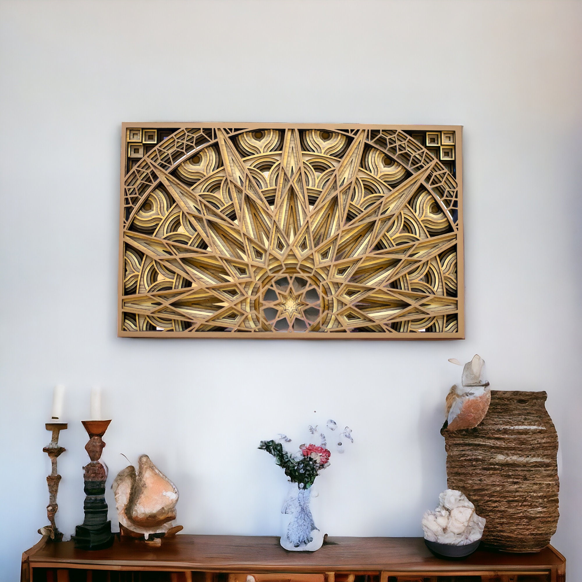 Star Mandala Wall Decor, Minimalist Wood Artwork, Unique Home Decor ...
