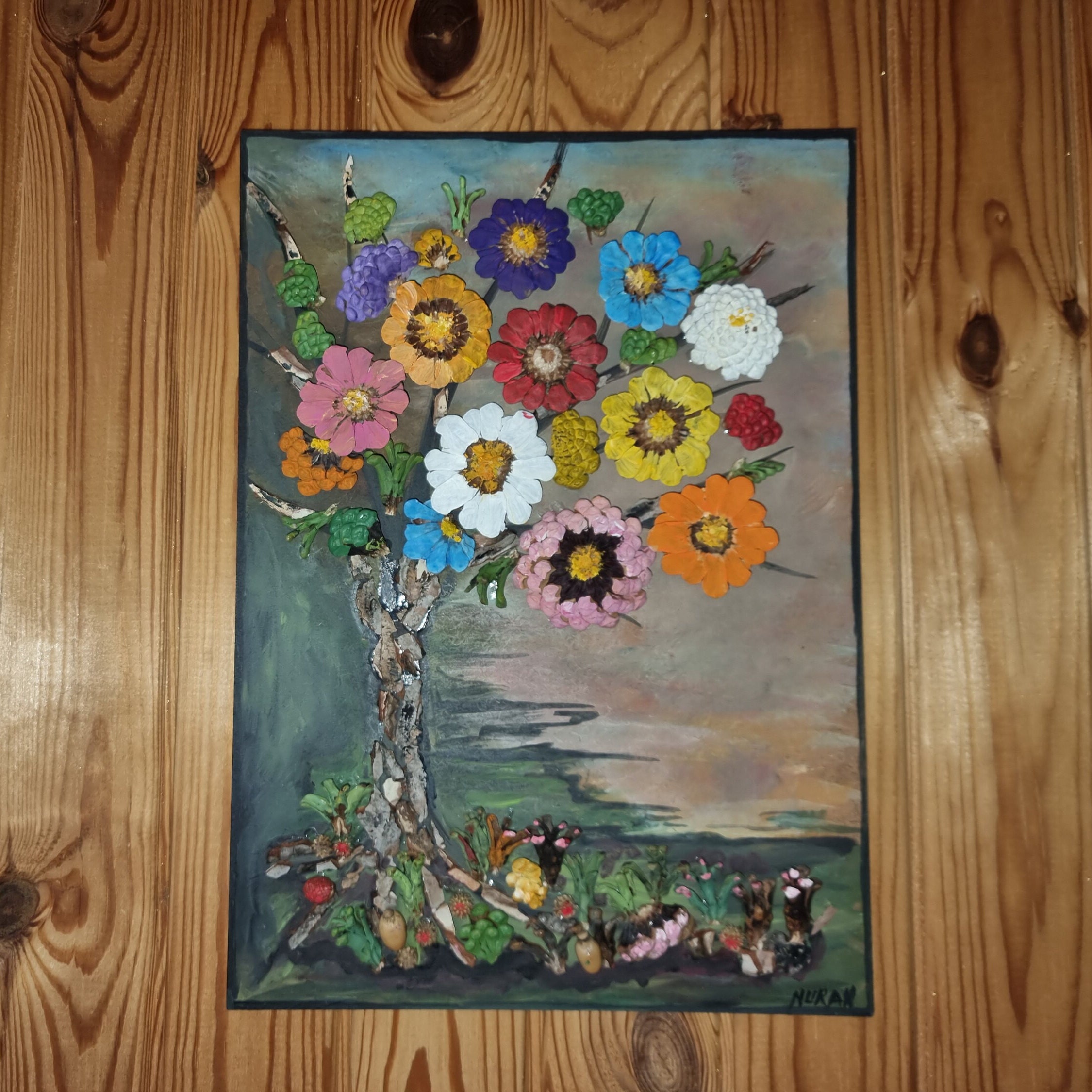 Handmade Naturel Wall Decor, Wooden Paintings With Nature Materials ...