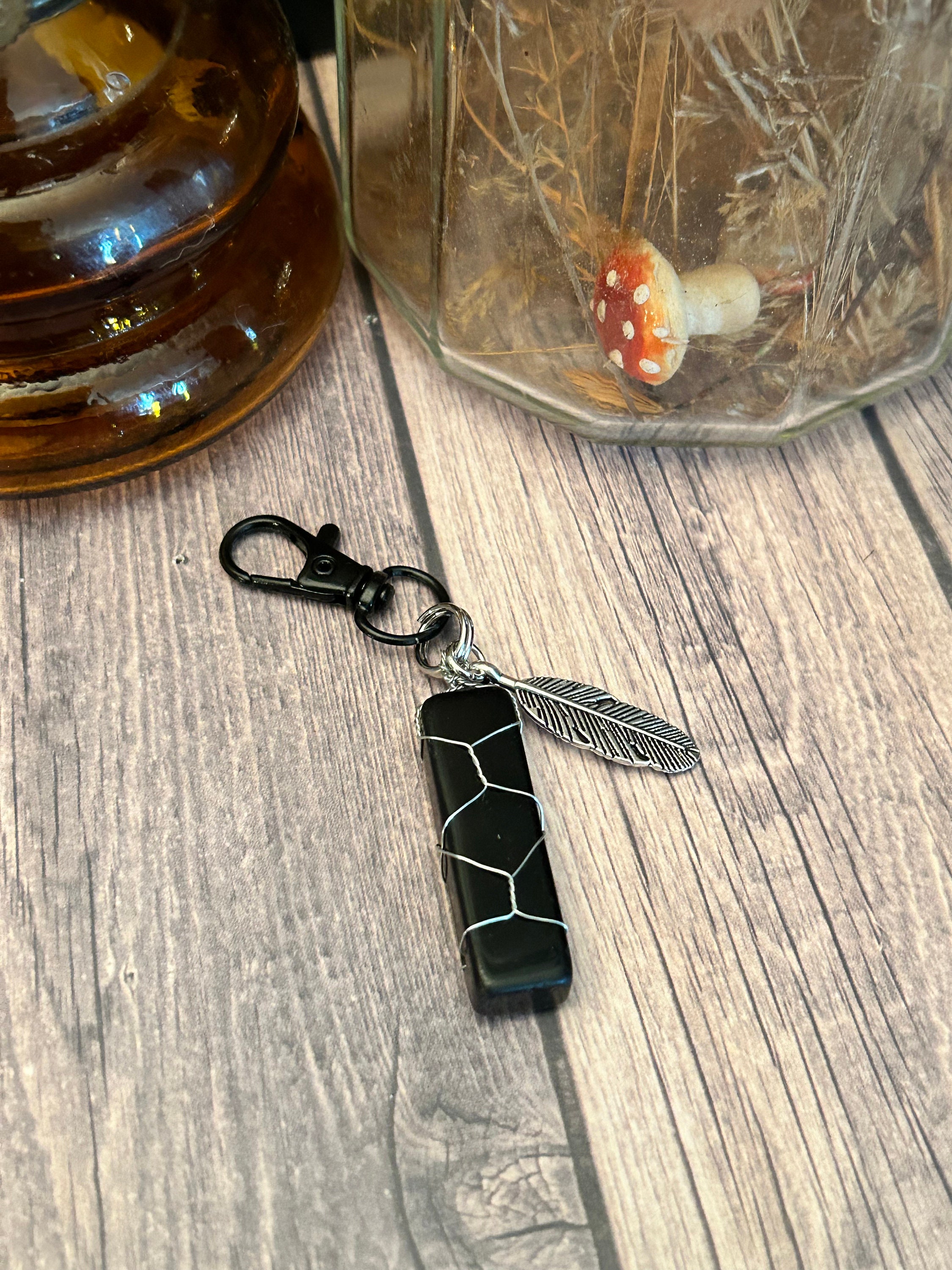 Feather & Crystal Keychains - Etsy