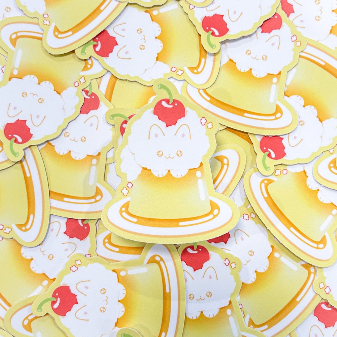 Cute Pomeranian Pudding Matte Vinyl Sticker Kawaii Animal Sticker ...