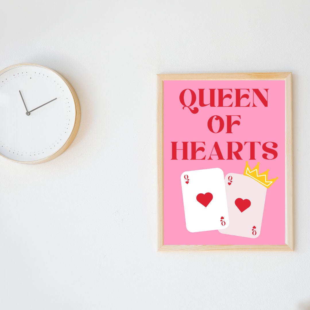 Queen of Hearts Printable, Queen of Hearts Print Download, Digital ...