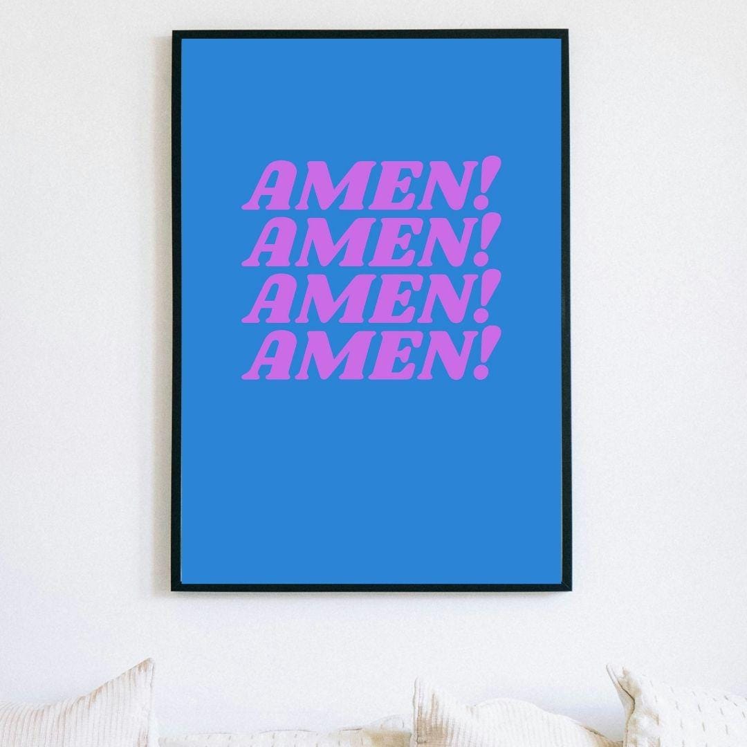 AMEN! Digital Download, Christian Art Print, Christian Lyrics Printable ...