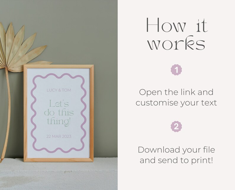 Fun Wedding Sign Digital Template, Canva Printable Welcome Sign, Modern ...
