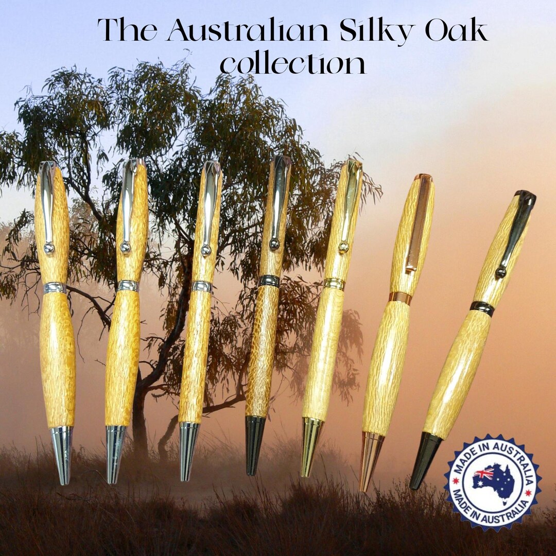 Handmade Silky Oak Timber Pens: Australian Crafted Bespoke Pens - Etsy