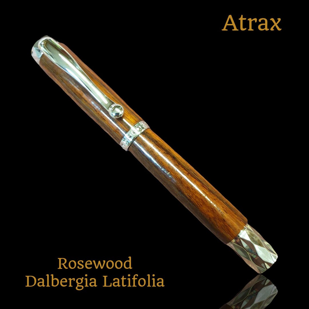 Atrax Fountain Pen: Indonesian Rosewood. Chrome Hardware - Etsy
