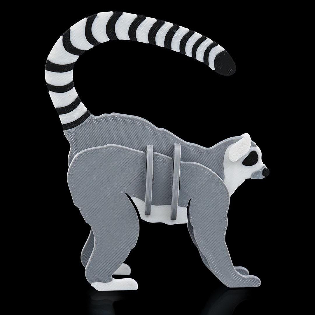 3D Printed / Lemur Kit Cards / Build-your-own Lemur Kit Cards / Have Your Very Own Lemur - Etsy
