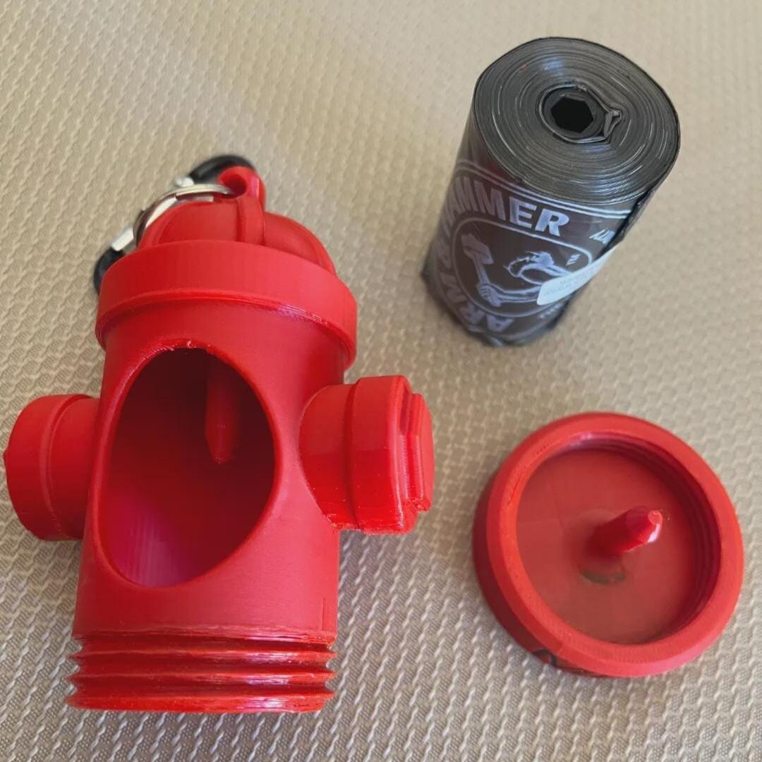 Fire Hydrant Dog Waste Bag Dispenser: Leash Attachment With Bags - Etsy