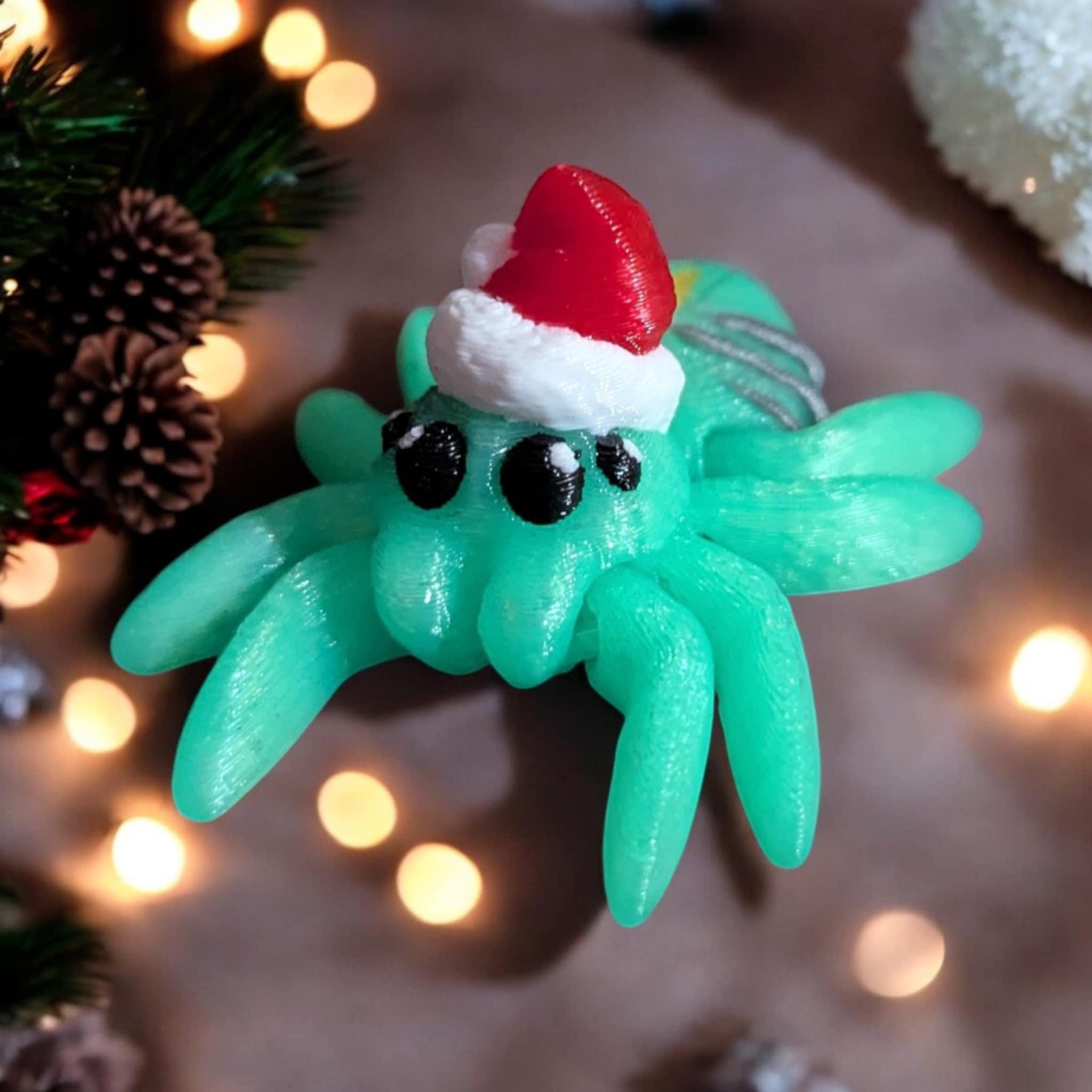 Flexi Santa Spiders / 3D Printed Christmas Spider Figurine / Jumping ...
