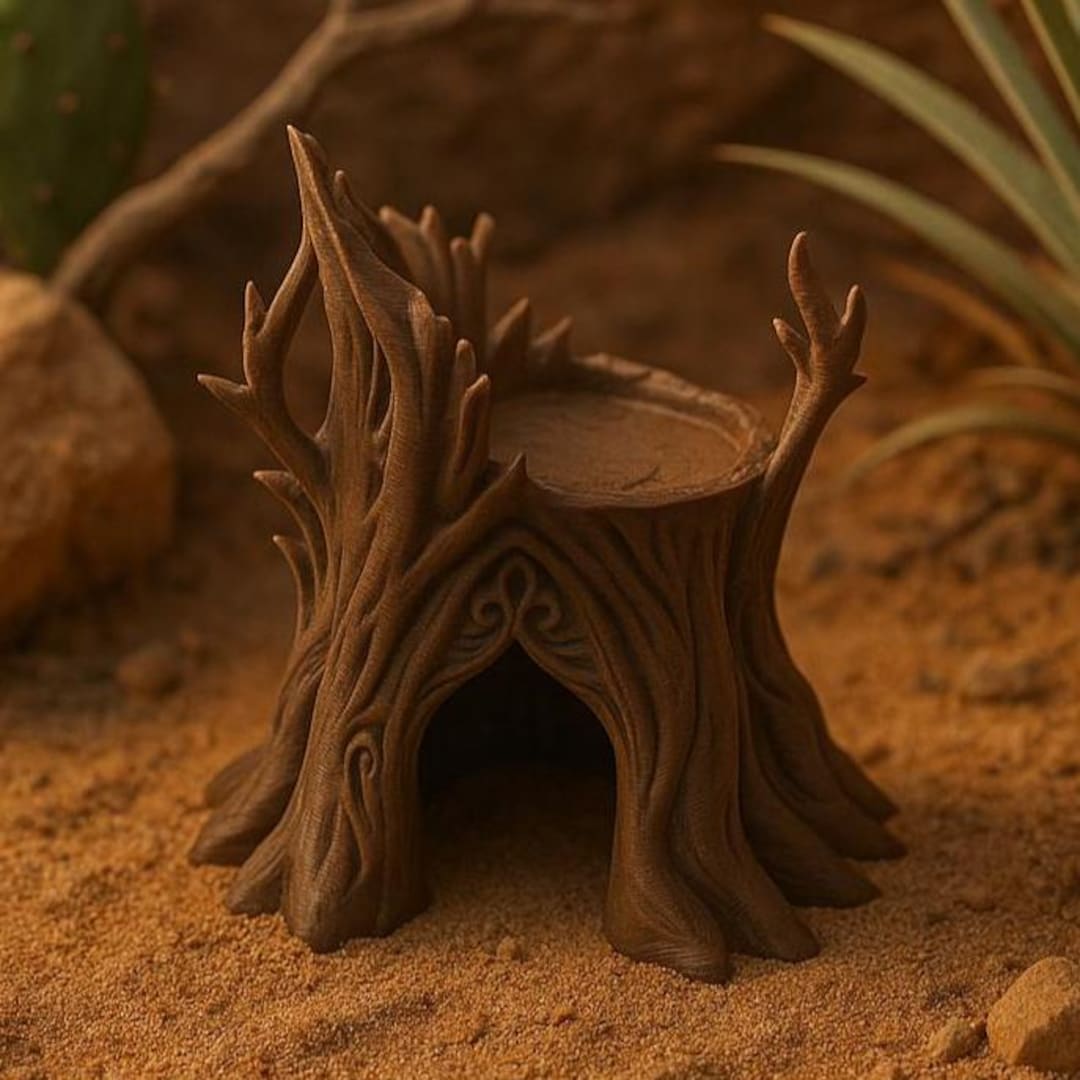 Elven Stump Hide – Fantasy Woodland Reptile Decor - Etsy