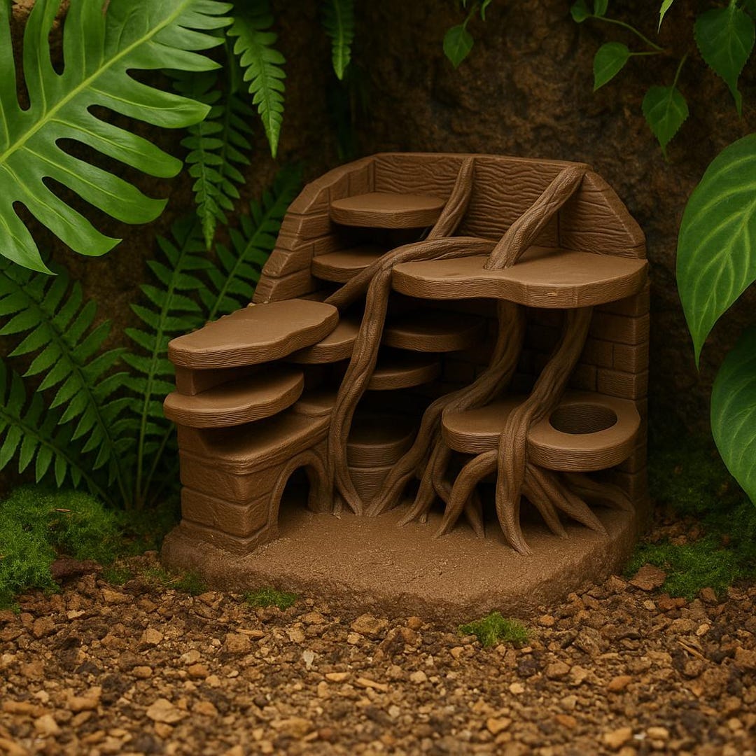 Terrarium Cliff Hide-decoration – Rooted Corner Enclosure, Reptile ...