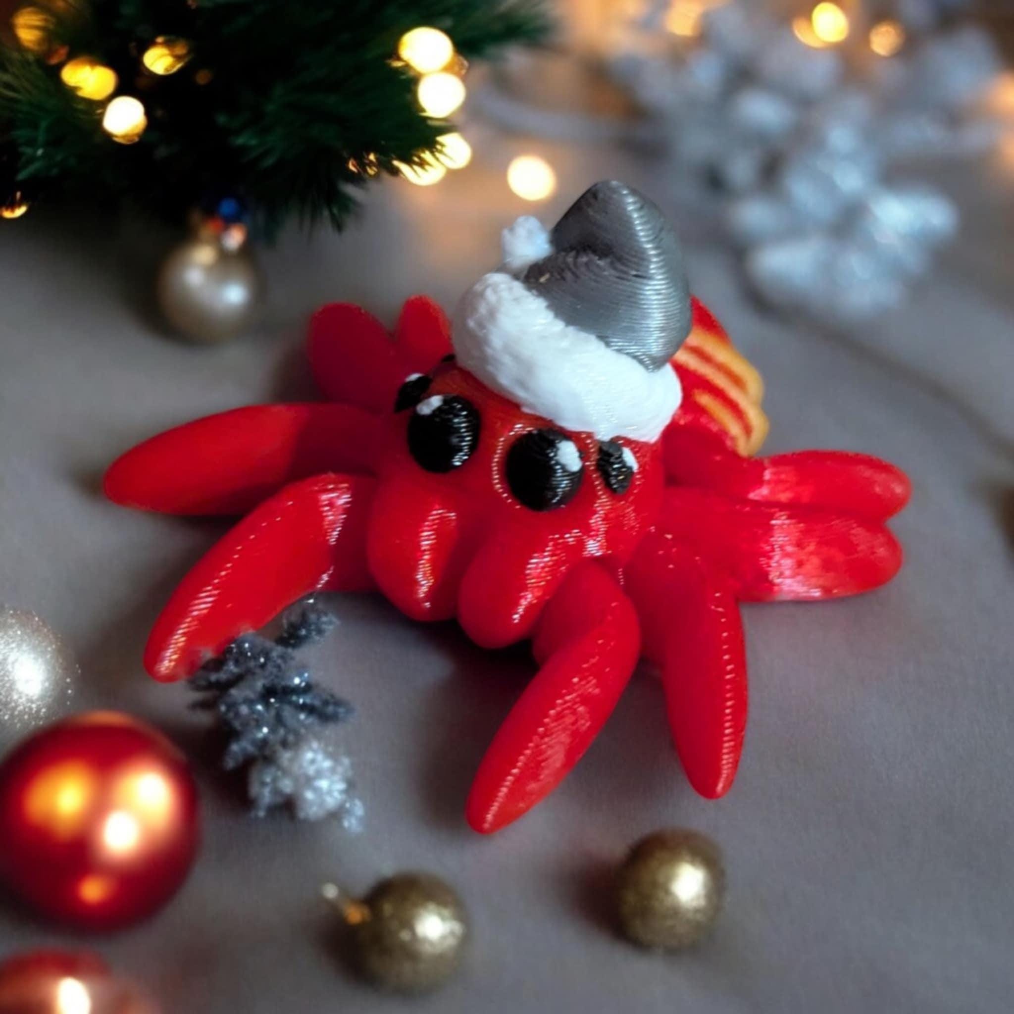 Flexi Santa Spiders / 3D Printed Christmas Spider Figurine / Jumping ...