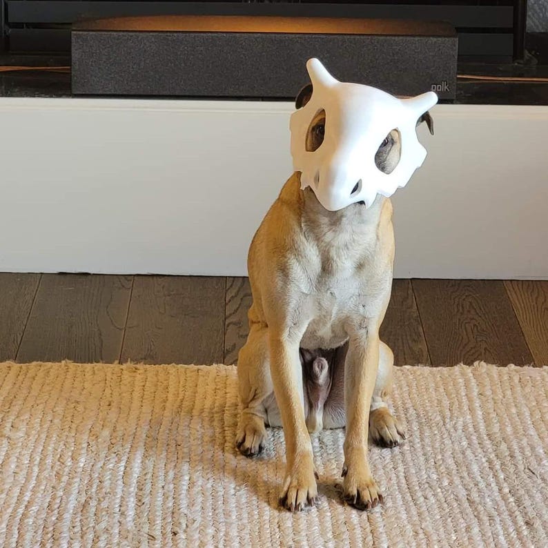 Cubone Dog Mask, 3D Printed Pokemon Pet Costume - Etsy