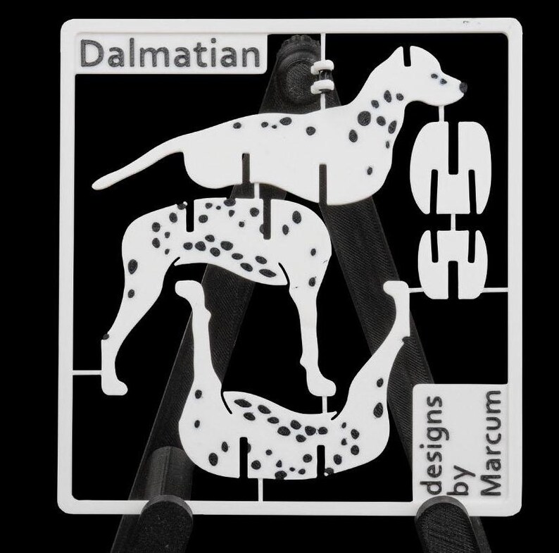 3D Printed / Dalmatian Kit Card / Build-your-own Dog Kit Cards / Create ...