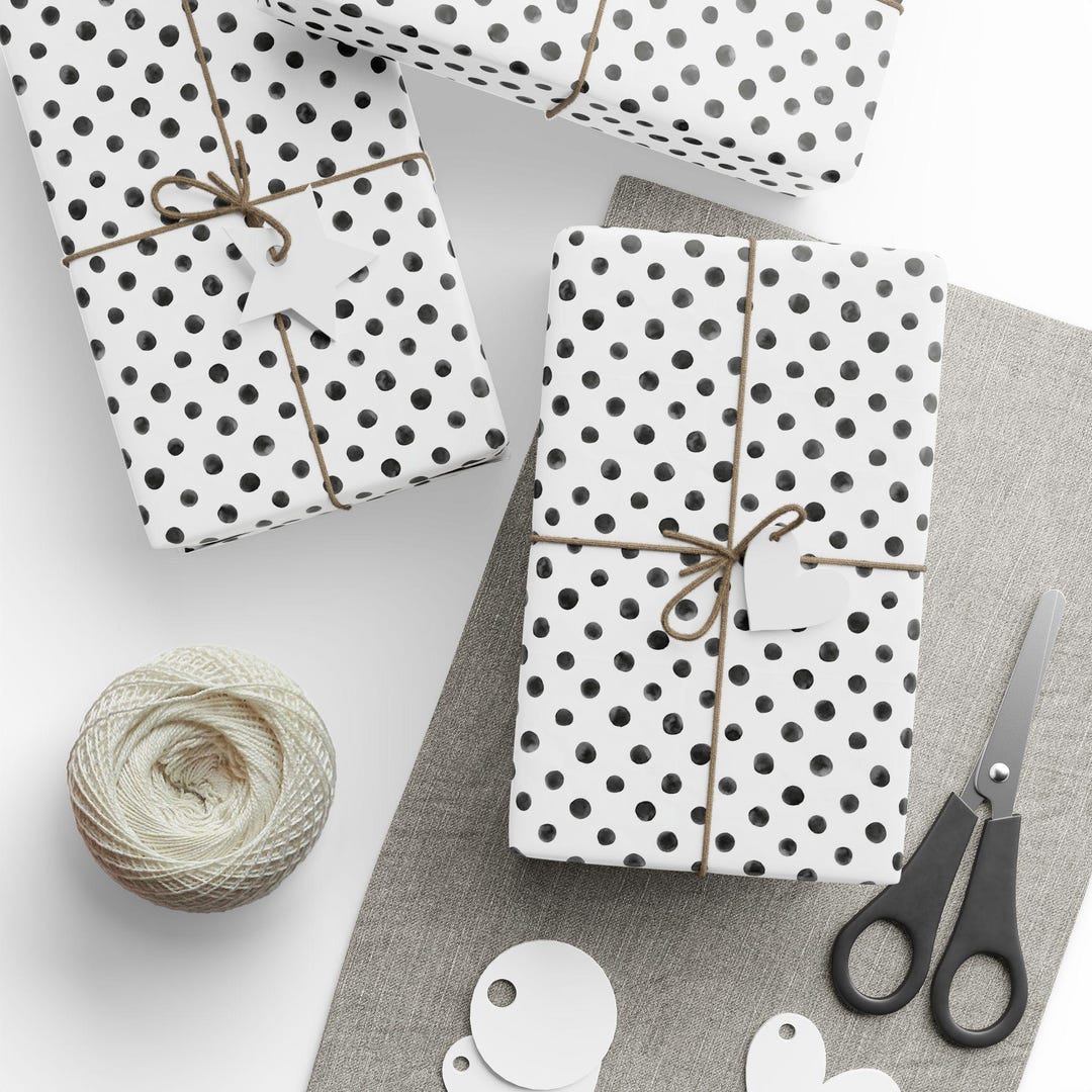 Polka Dot Wrapping Paper Cute Wrapping Paper Black and White Wrapping ...