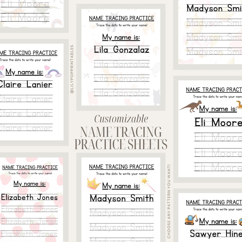 Personalized Name Tracing Worksheet: Custom Learning Printable (PDF) - Etsy