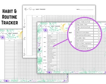Habit Tracker Digital Planner Template Aesthetic Design - Etsy