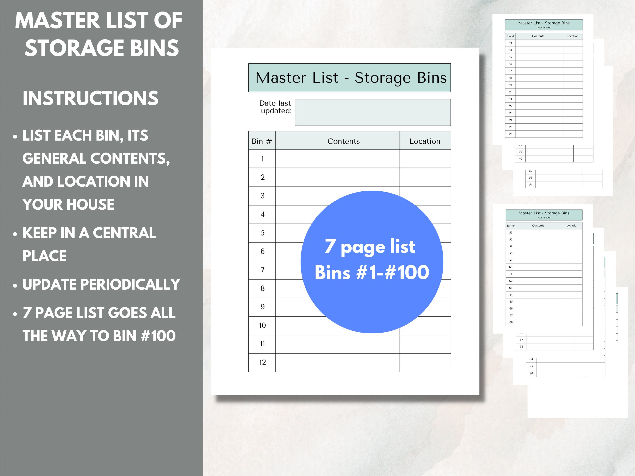 Storage Bin Organization System Storage Labels Moving Binder Storage ...