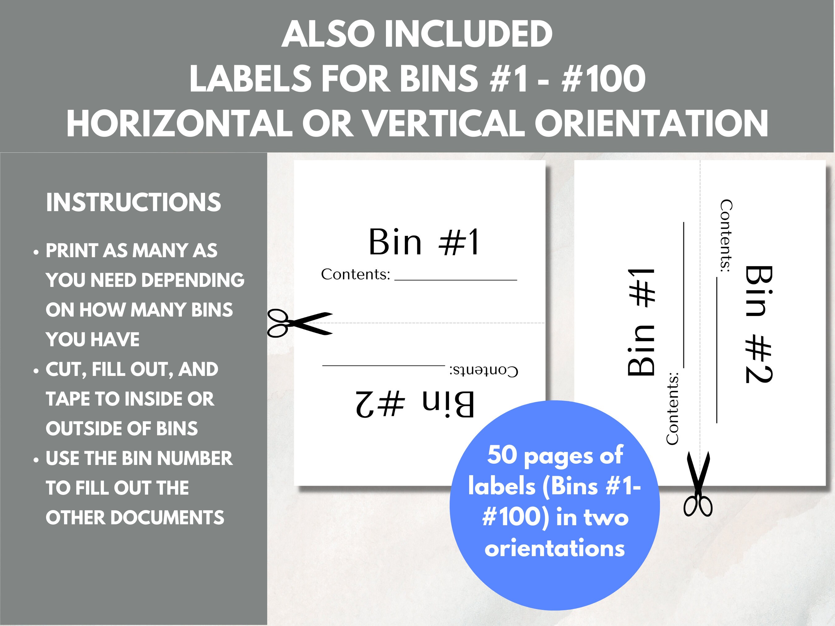 Storage Bin Organization System Storage Labels Moving Binder Storage ...