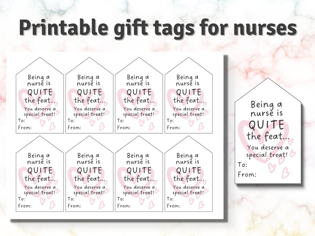 Nurse Gift Tag Printable - Etsy