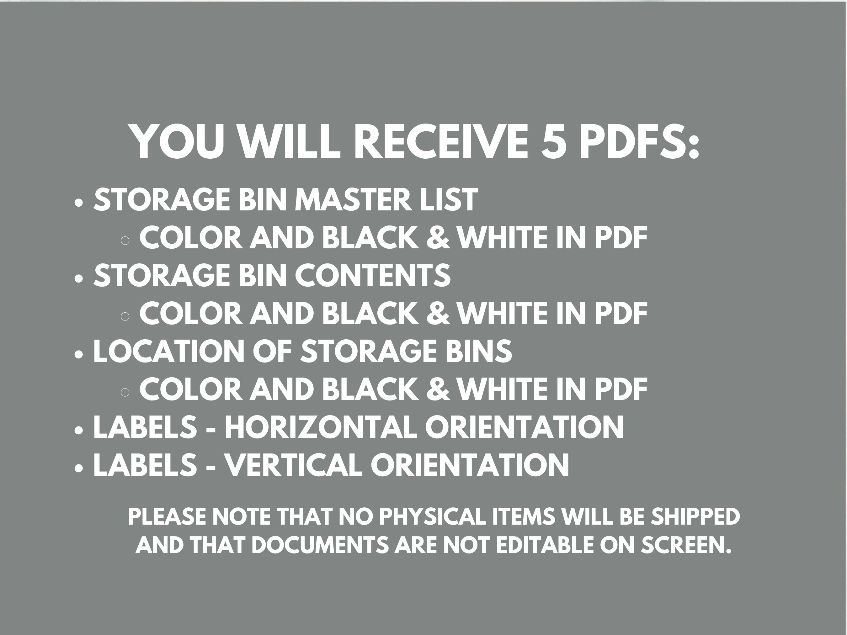 Storage Bin Organization System Storage Labels Moving Binder Storage ...