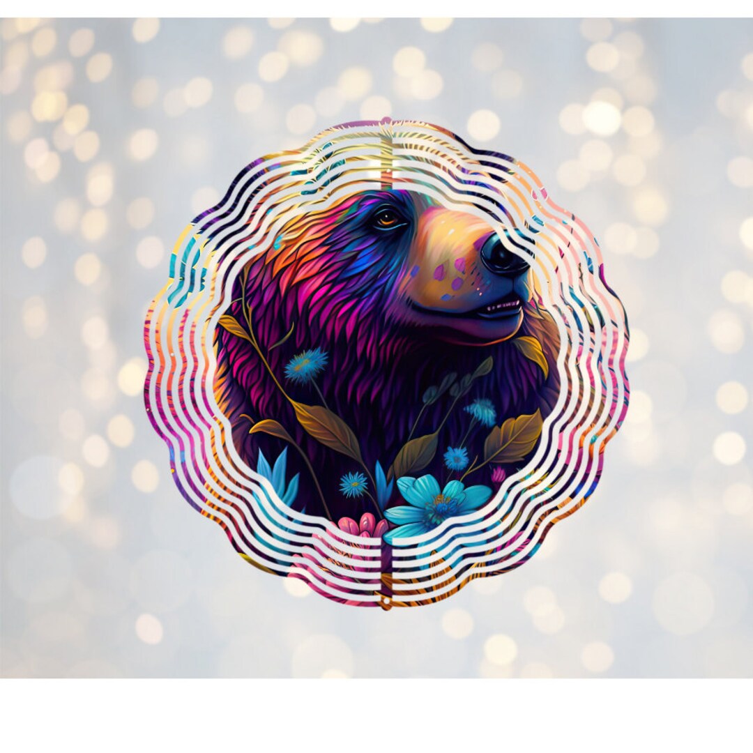 8 Inch Bear Wind Spinner Yard Decoration Garden Decoration Porch ...